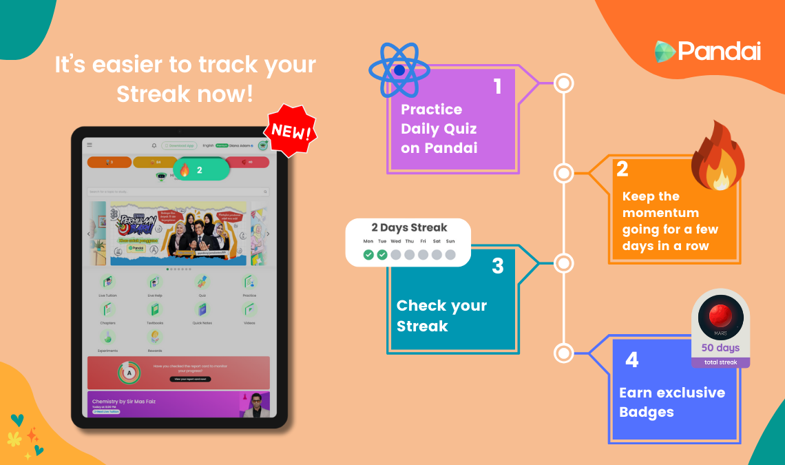 Level Up Your Learning Journey with Pandai NEW Streak Feature!