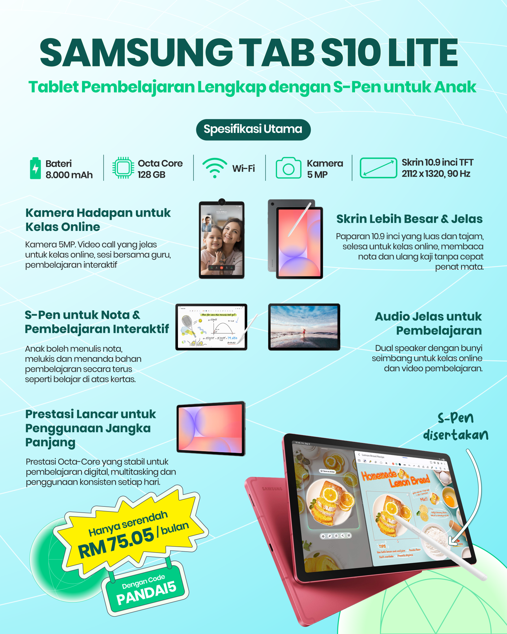 Tawaran Tablet Kembali ke Sekolah: Cinch x Pandai (PANDAI5)