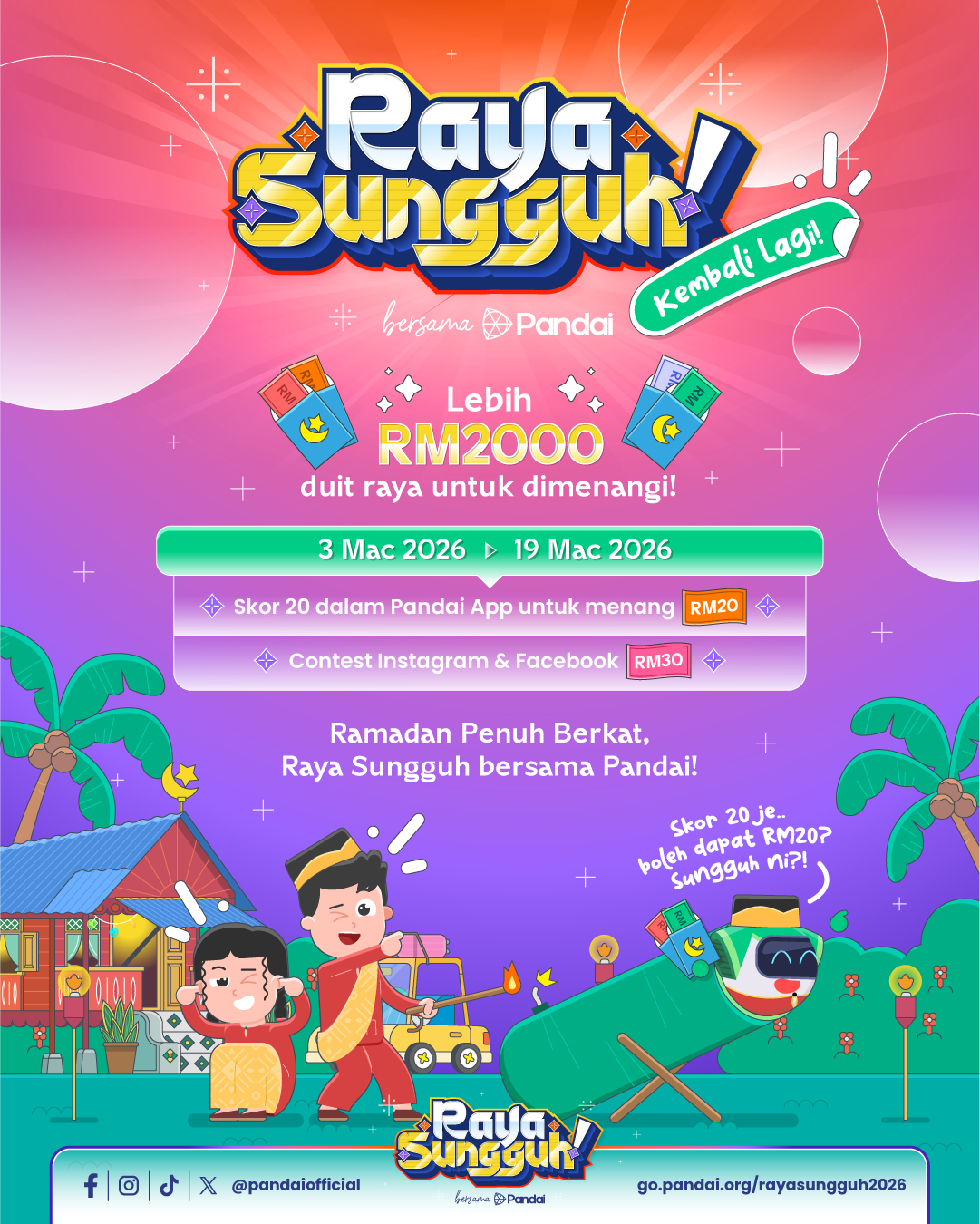 Raya Sungguh Pandai 2026: Menang Duit Raya RM20 Setiap Hari